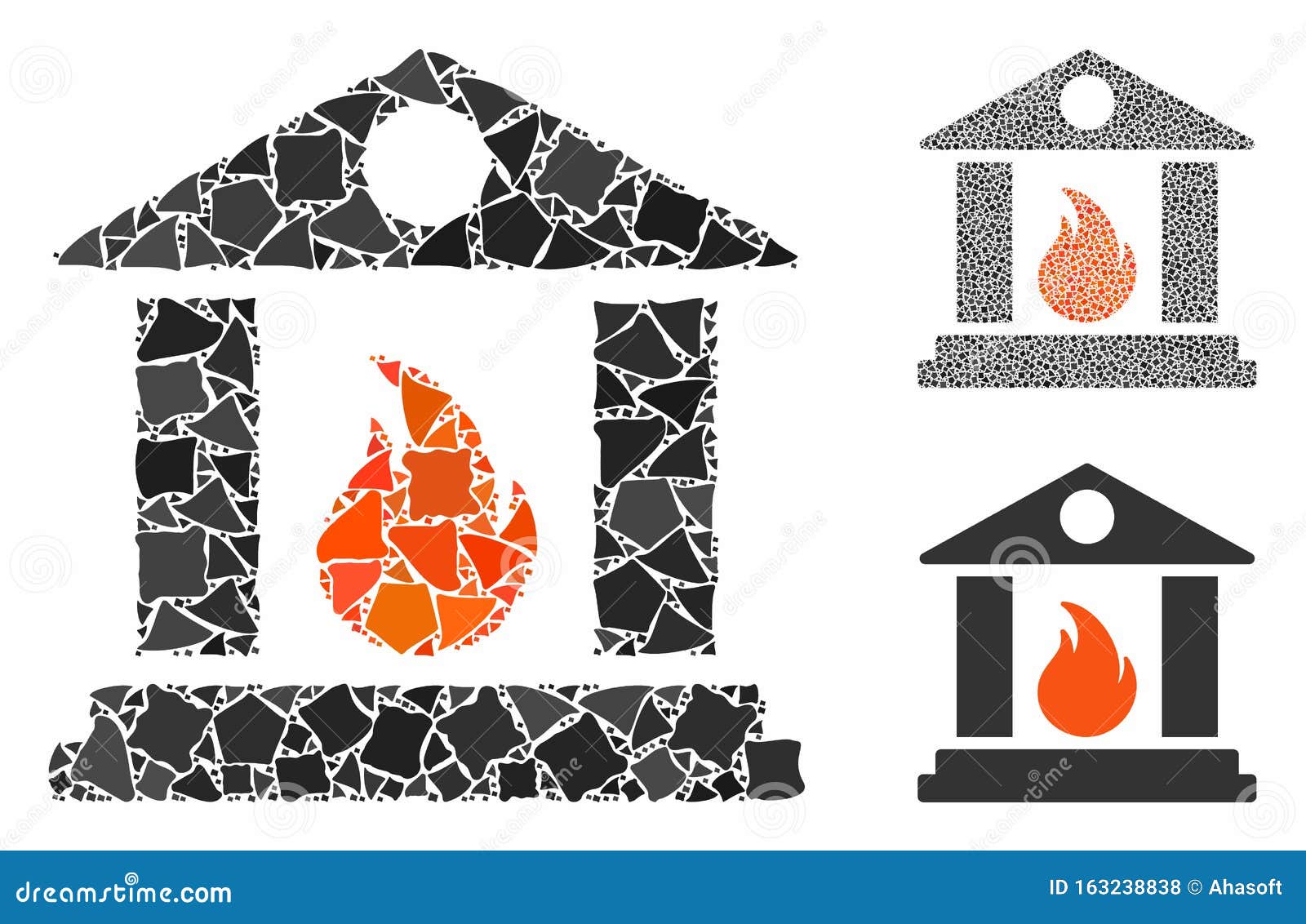 Sacrificial Temple Fire Composition Icon of Joggly Elements Stock ...