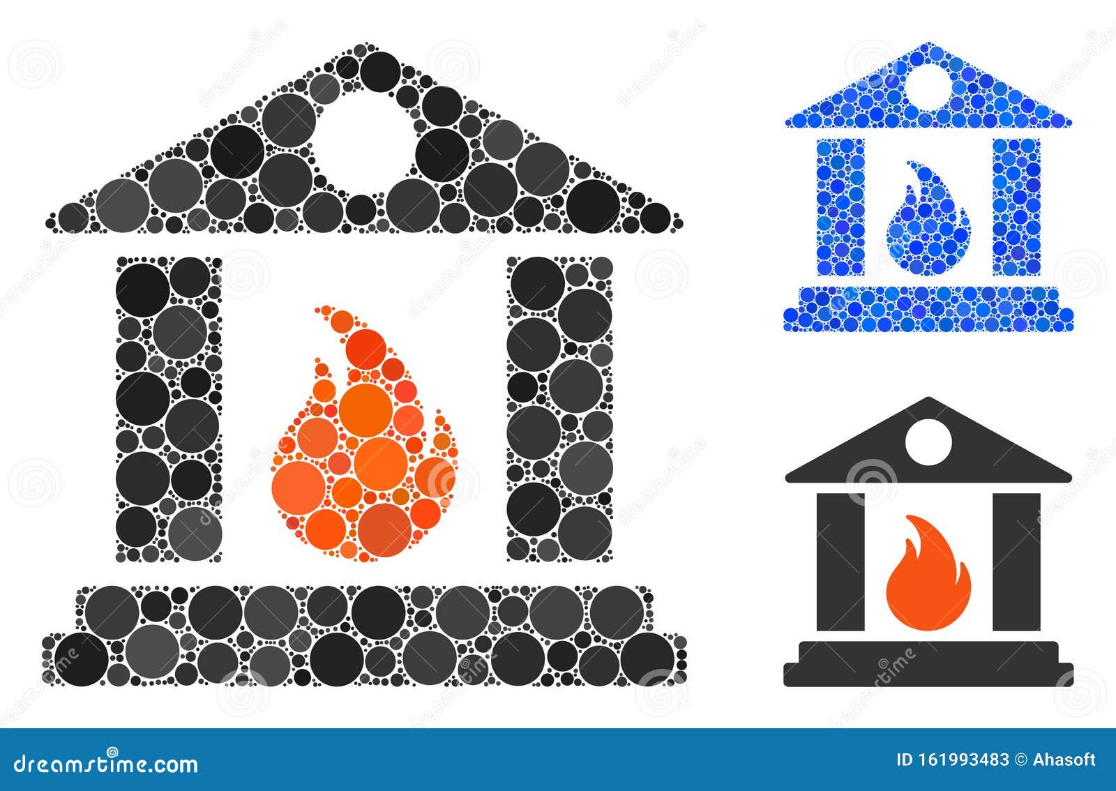 Sacrificial Temple Fire Composition Icon of Round Dots Stock Vector ...