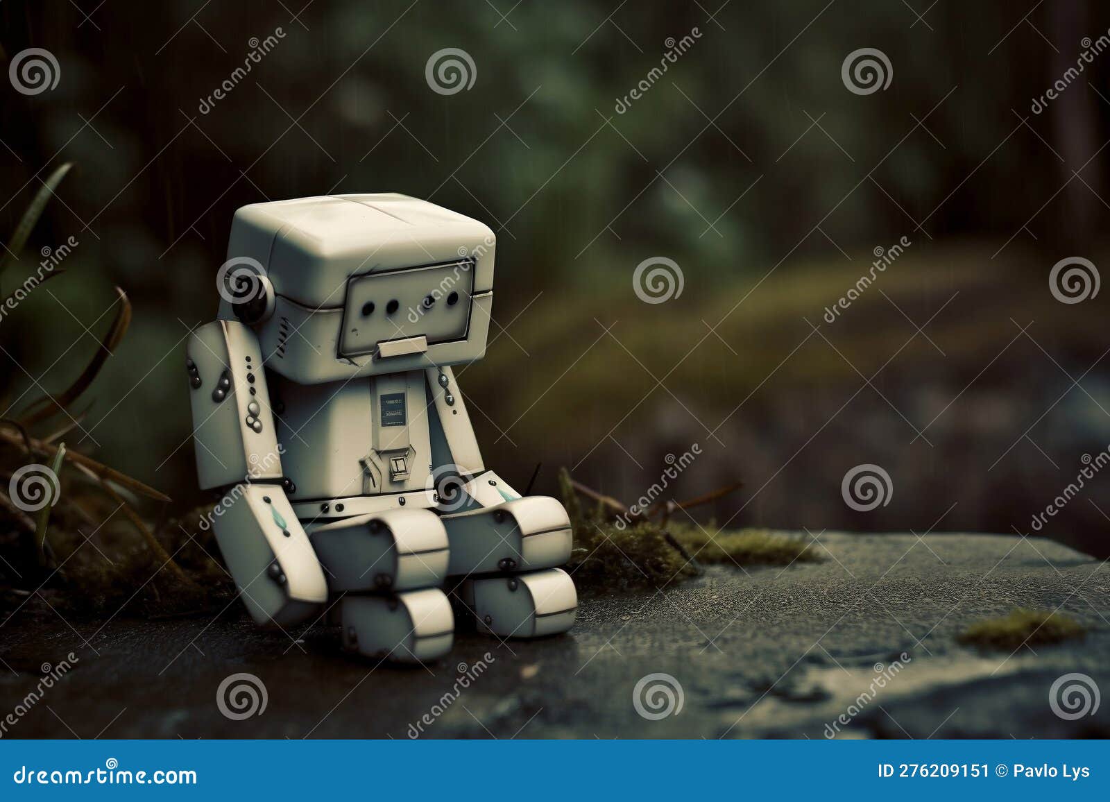 Sad and Abandoned Robot. AI Generated Stock Illustration - Illustration ...