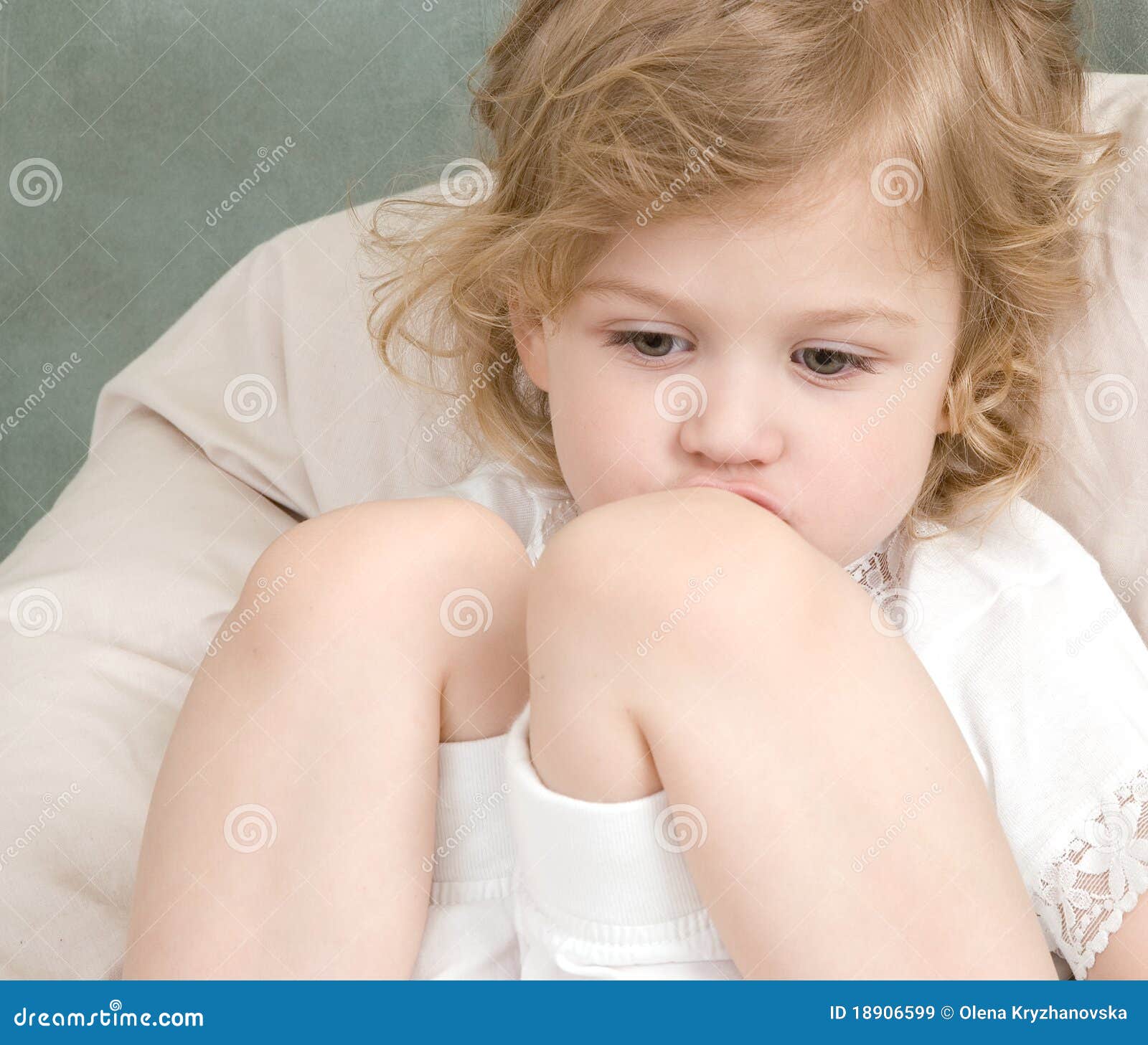 Sad adorable little girl stock image. Image of resting - 18906599