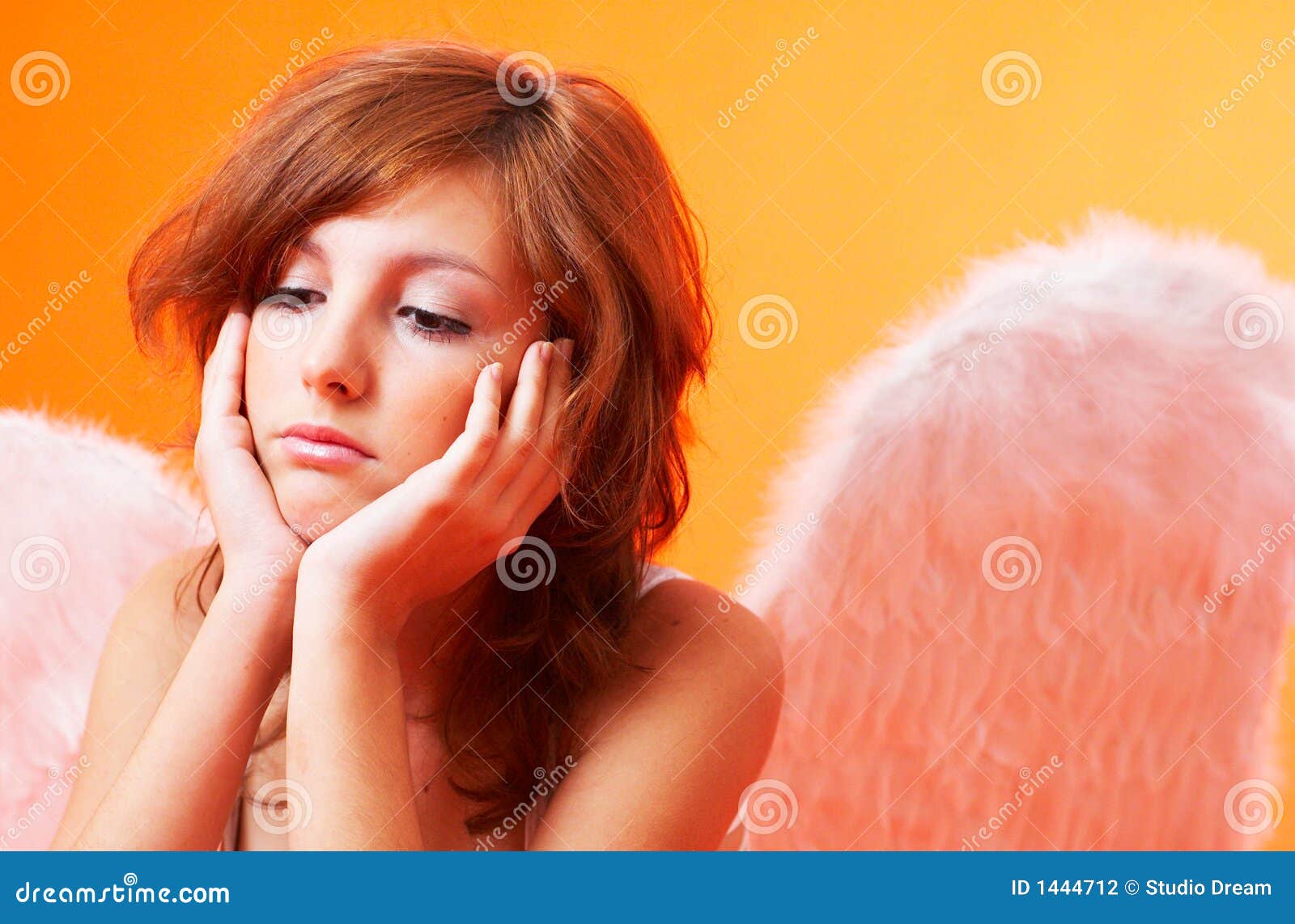 Sad Angel. stock photo. Image of contemplative, soul, love - 1444712