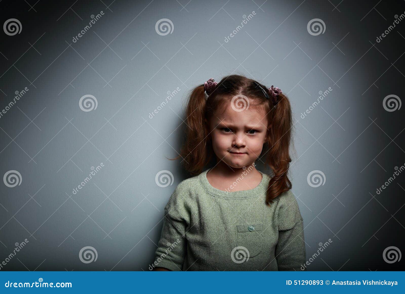 Sad Anger Kid Looking on Dark Background Stock Image - Image of ...