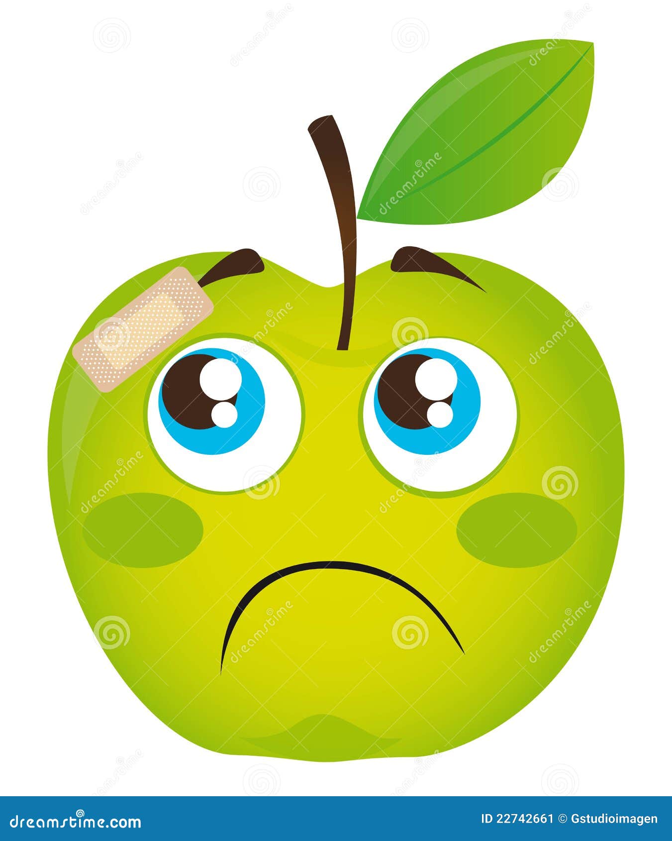 Sad apple stock vector. Illustration of natural, health - 22742661
