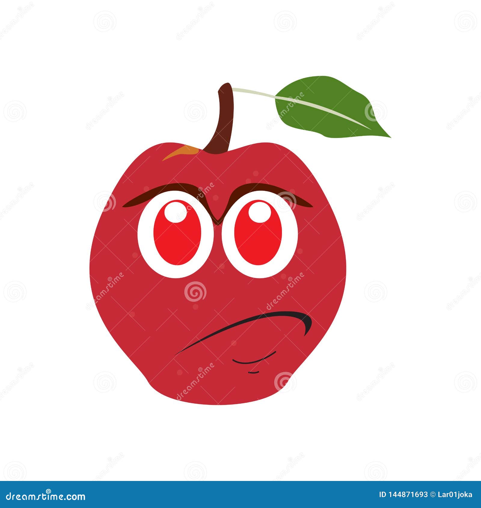 Sad apple cartoon stock vector. Illustration of cartoon - 144871693