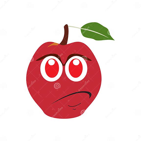 Sad apple cartoon stock vector. Illustration of cartoon - 144871693