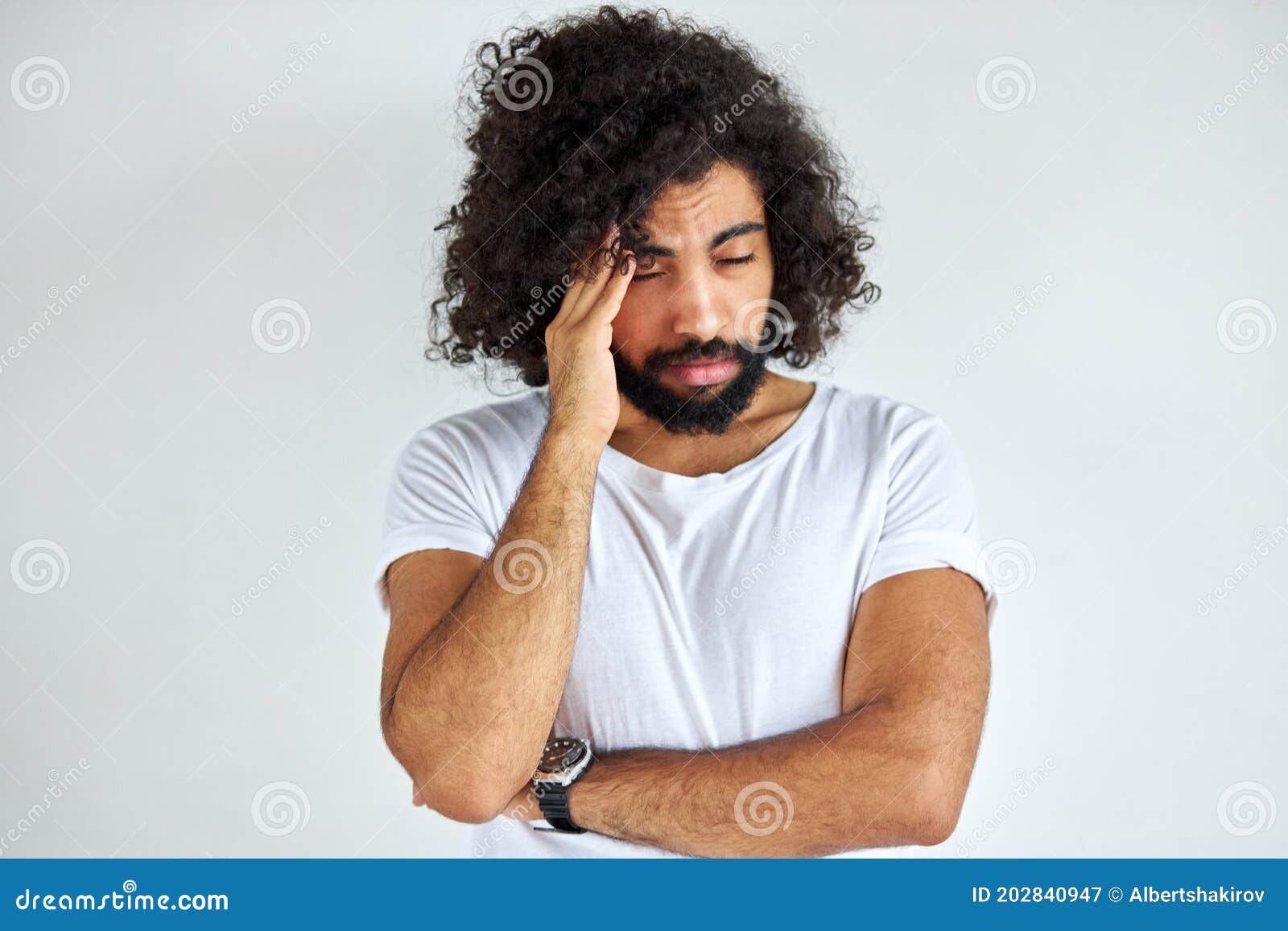 Sad Arabic Man Has Problems, he is Depressed Stock Image - Image of ...