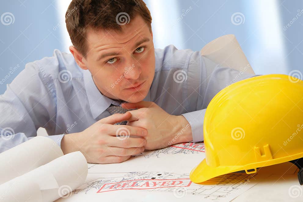 Sad architect stock image. Image of looking, fail, occupation - 8129211