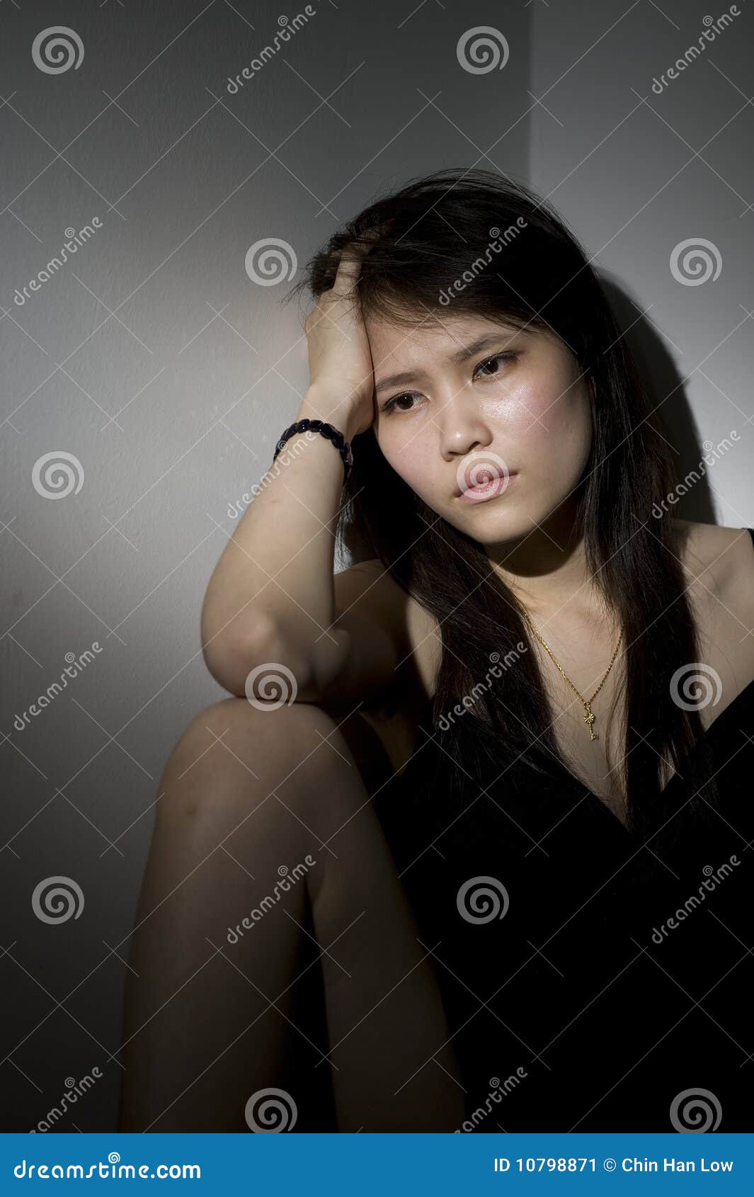Sad Asian lady stock image. Image of unwell, outcast - 10798871