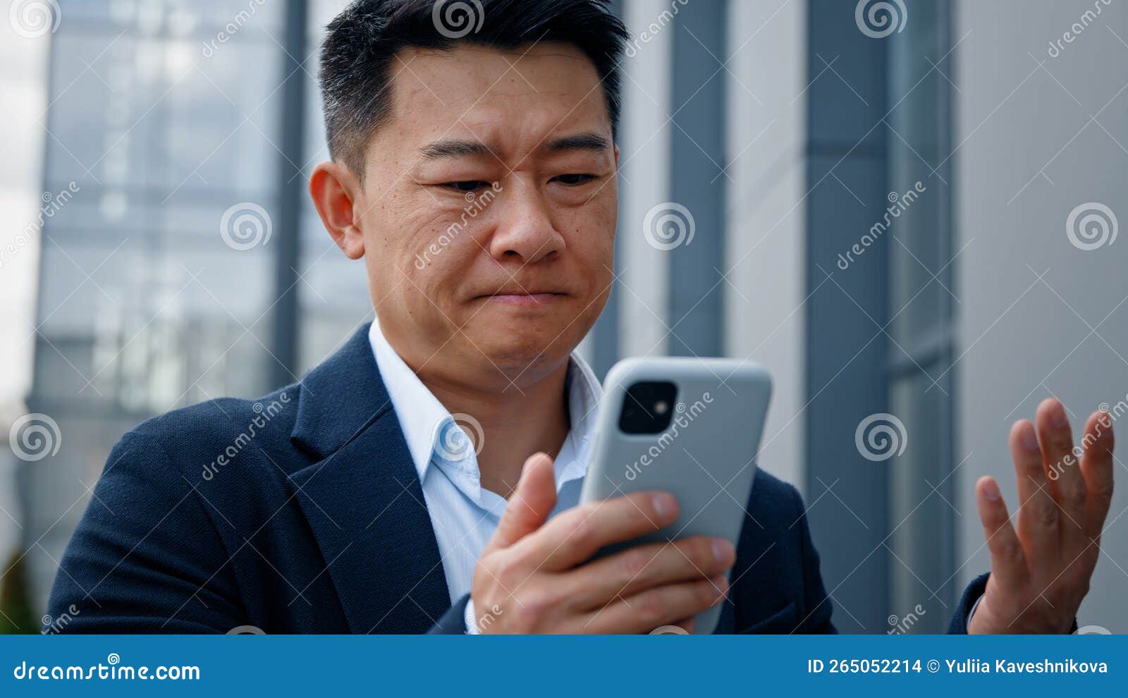 Sad Asian Middle Aged Adult Man Mad Unhappy Businessman Feeling Annoyed