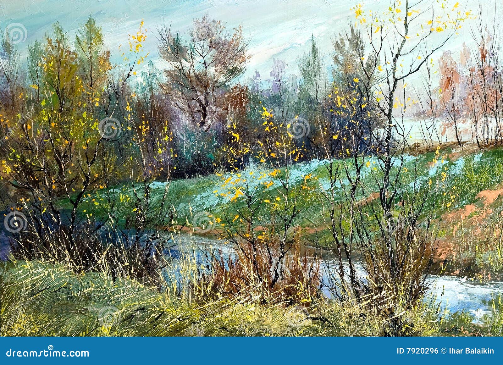 Sad autumn landscape stock illustration. Illustration of drawing - 7920296