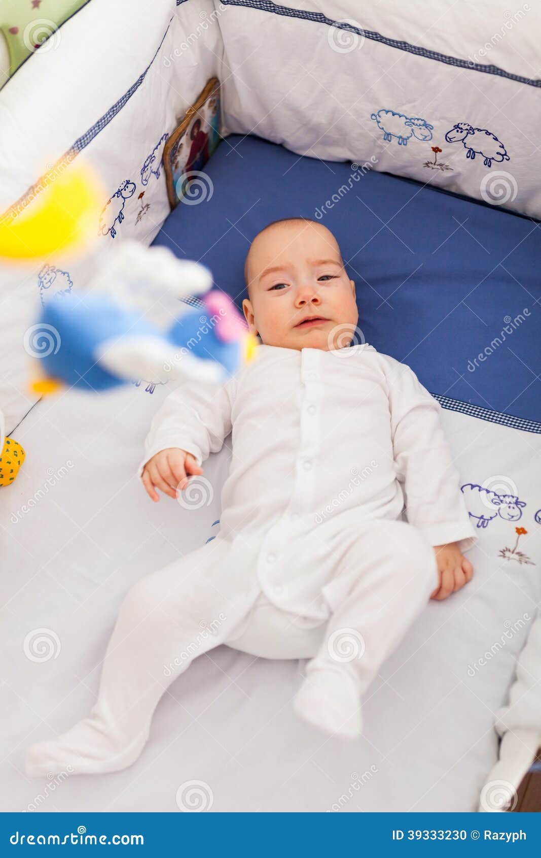 Sad baby boy stock photo. Image of emotions, crib, face - 39333230