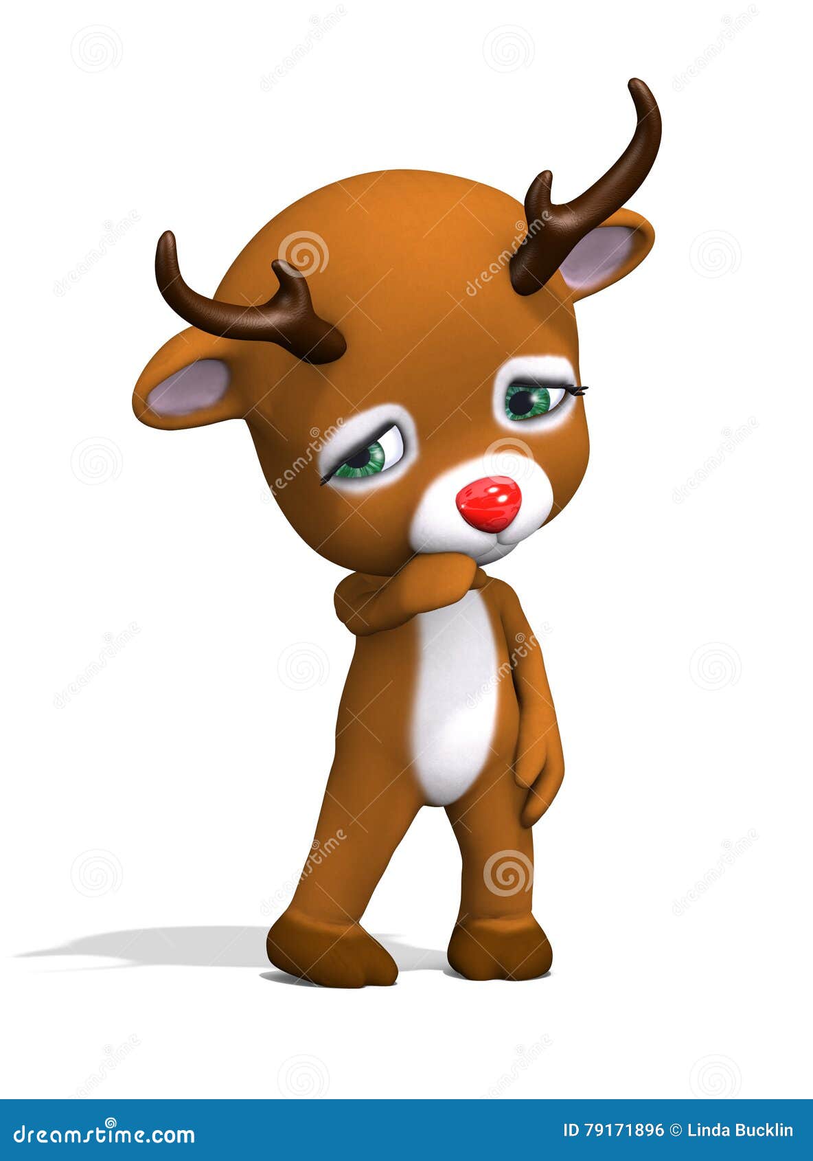 Sad Baby Christmas Reindeer Stock Illustration - Illustration of ...