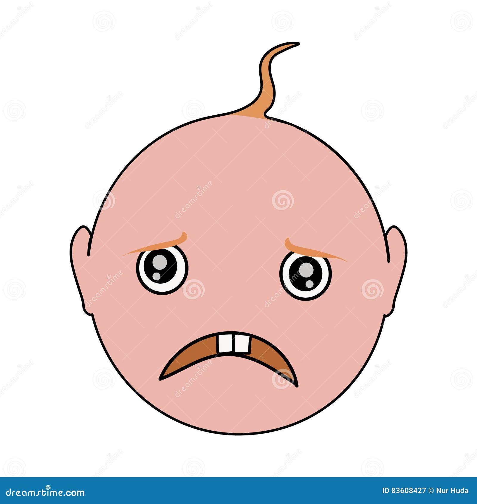 Sad baby face stock vector. Illustration of style, emoticon - 83608427