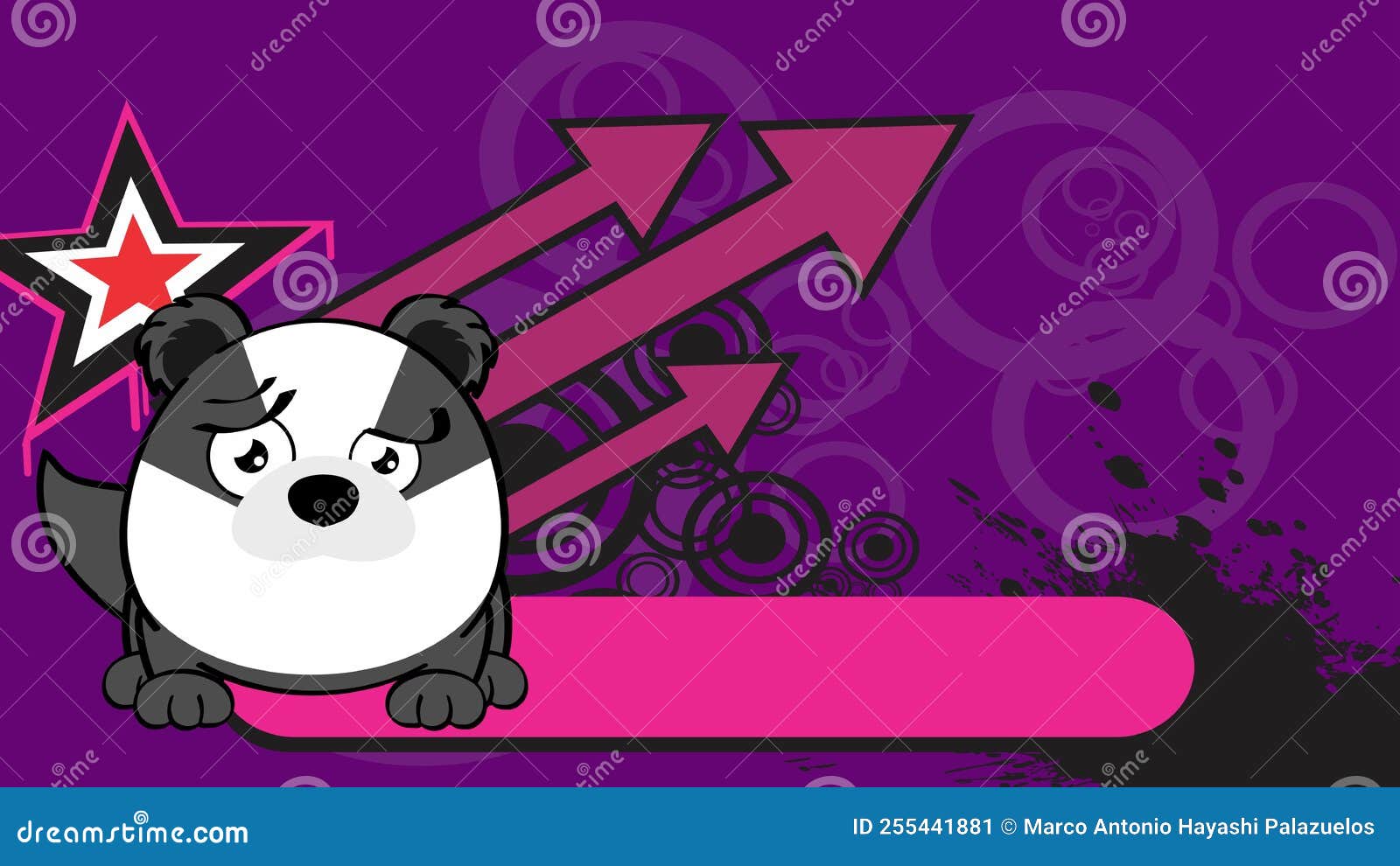 Sad Badger Ball Style Character Carton Background Illustration Stock ...