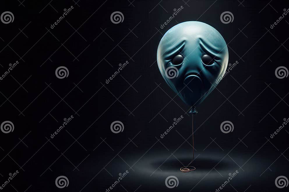 A Sad Balloon. Space for Text. Stock Image - Image of metaphorical ...