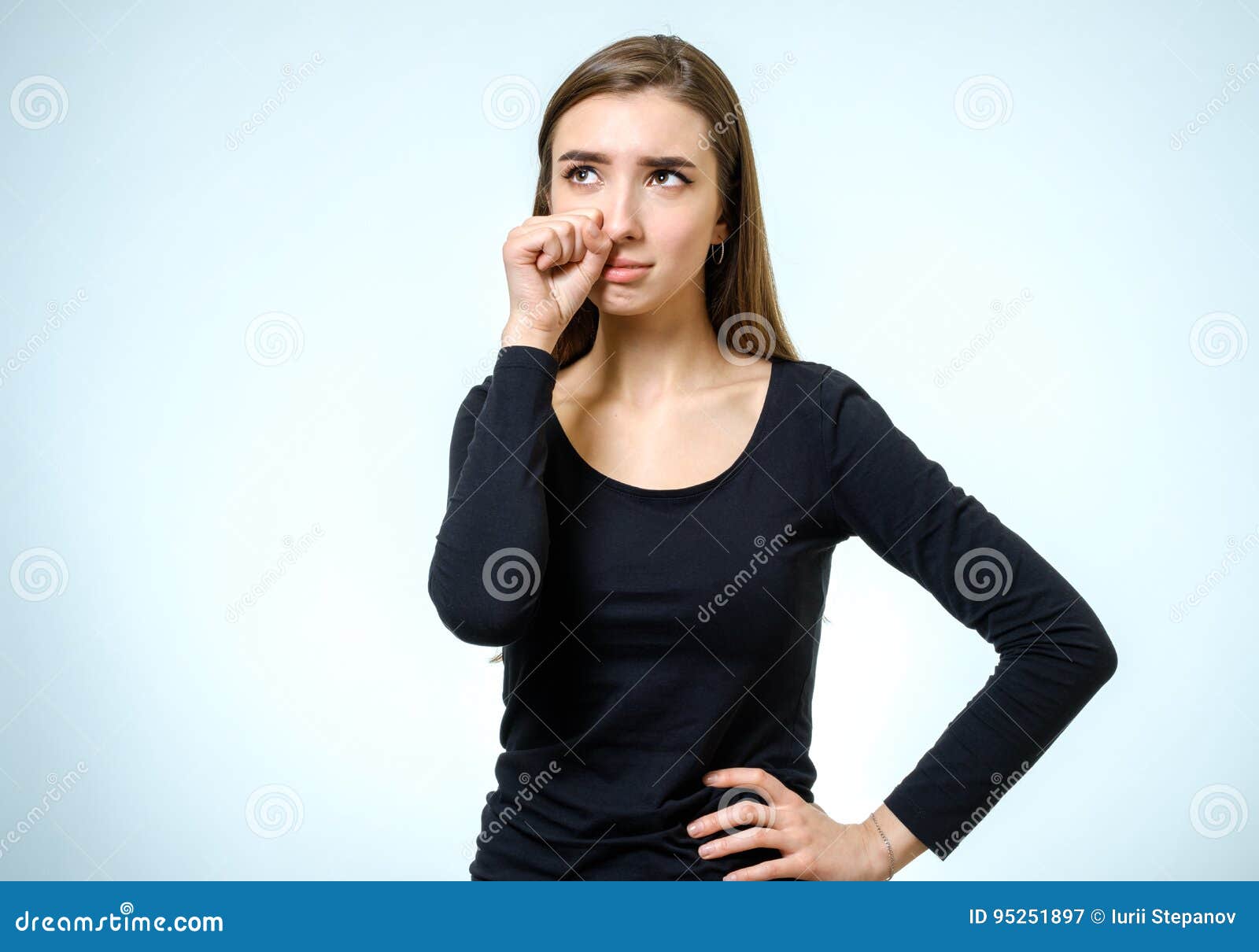 A Sad Beautiful Woman Crying Stock Image - Image of frustration, cool ...