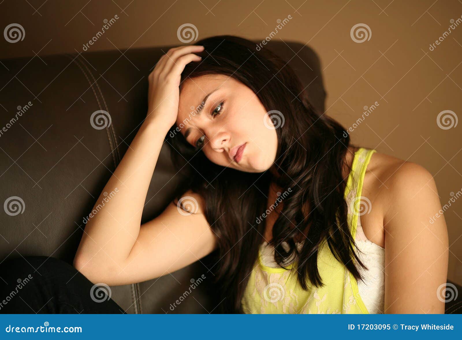 Sad Beautiful Young Female Model Stock Image - Image of beauty, face ...