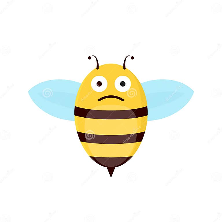 Sad bee icon stock vector. Illustration of icon, cartoon - 203602575