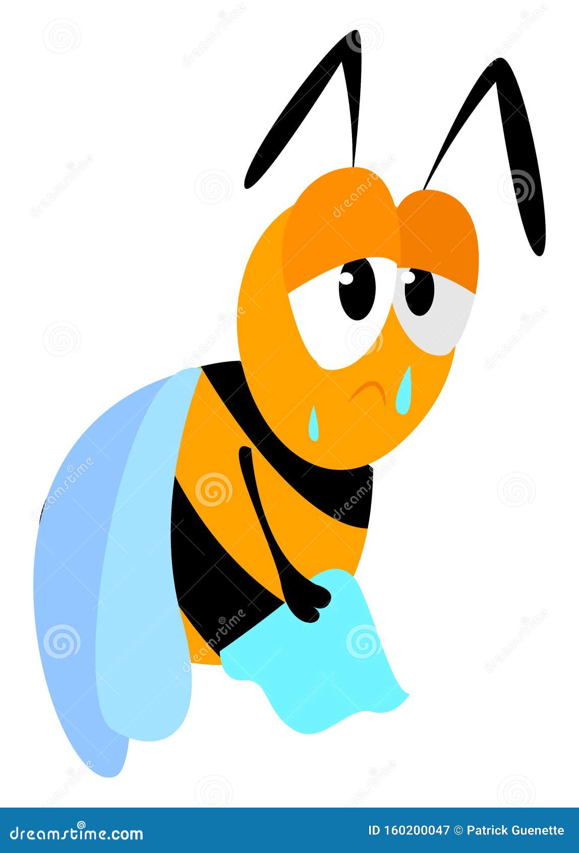 Sad Bee, Illustration, Vector Stock Vector - Illustration of face ...
