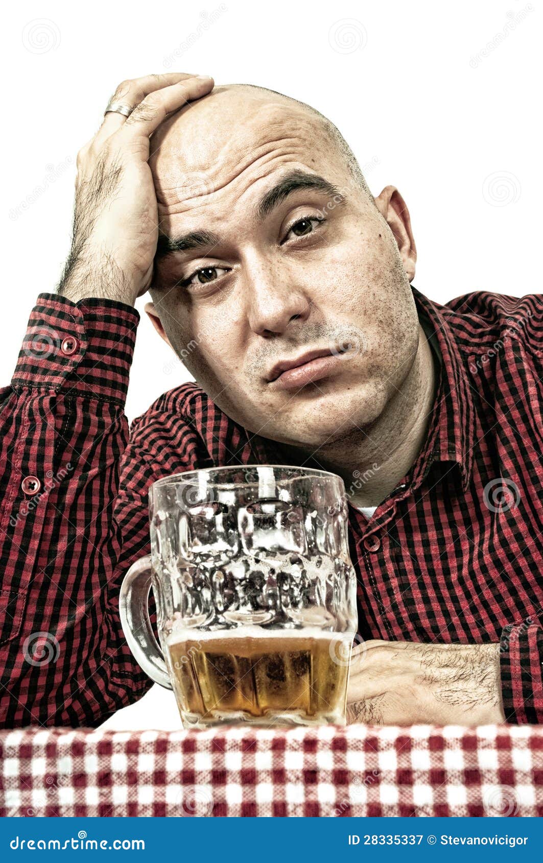 Sad beer drinker stock image. Image of problem, addiction - 28335337