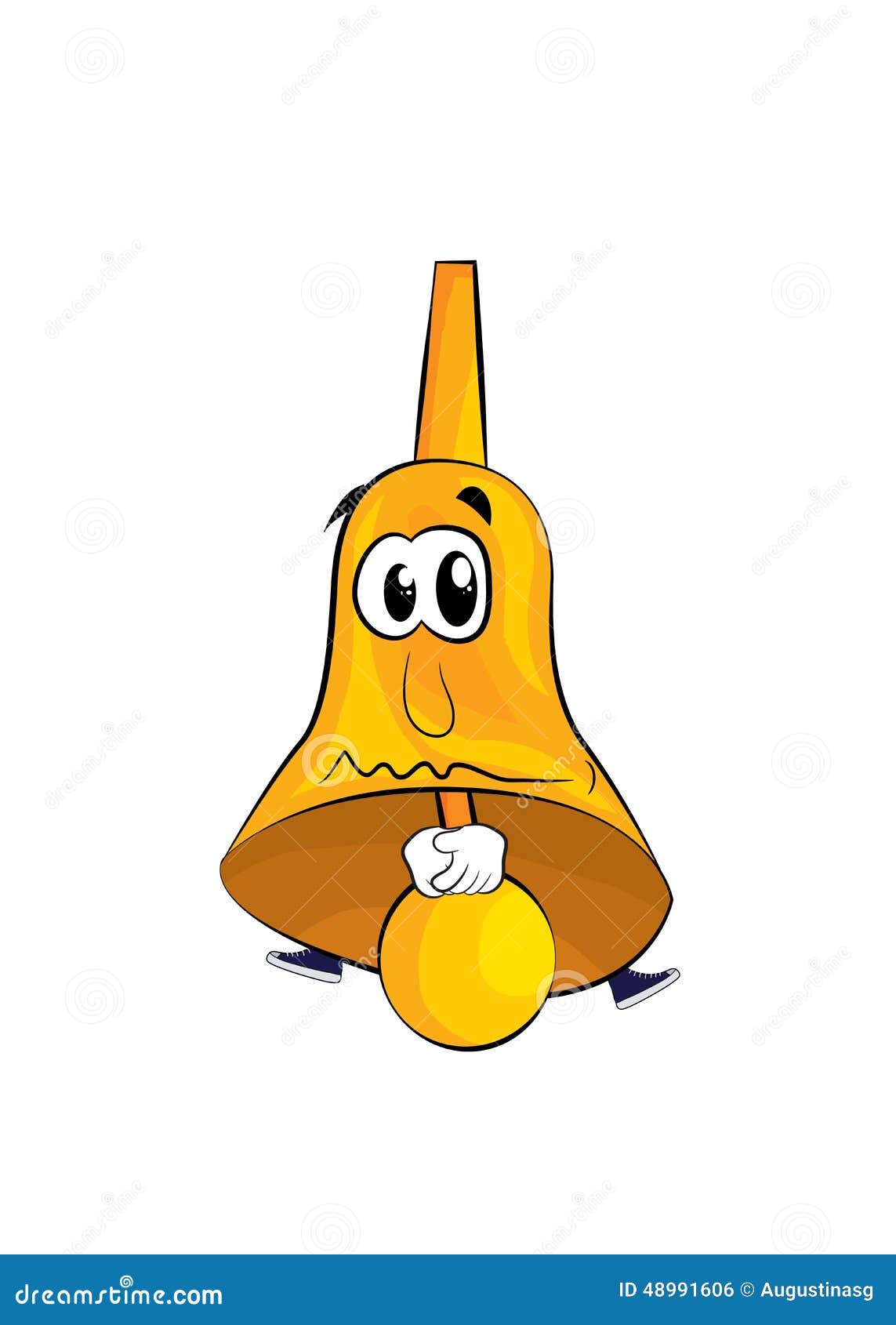 Sad bell cartoon stock illustration. Image of sadness - 48991606