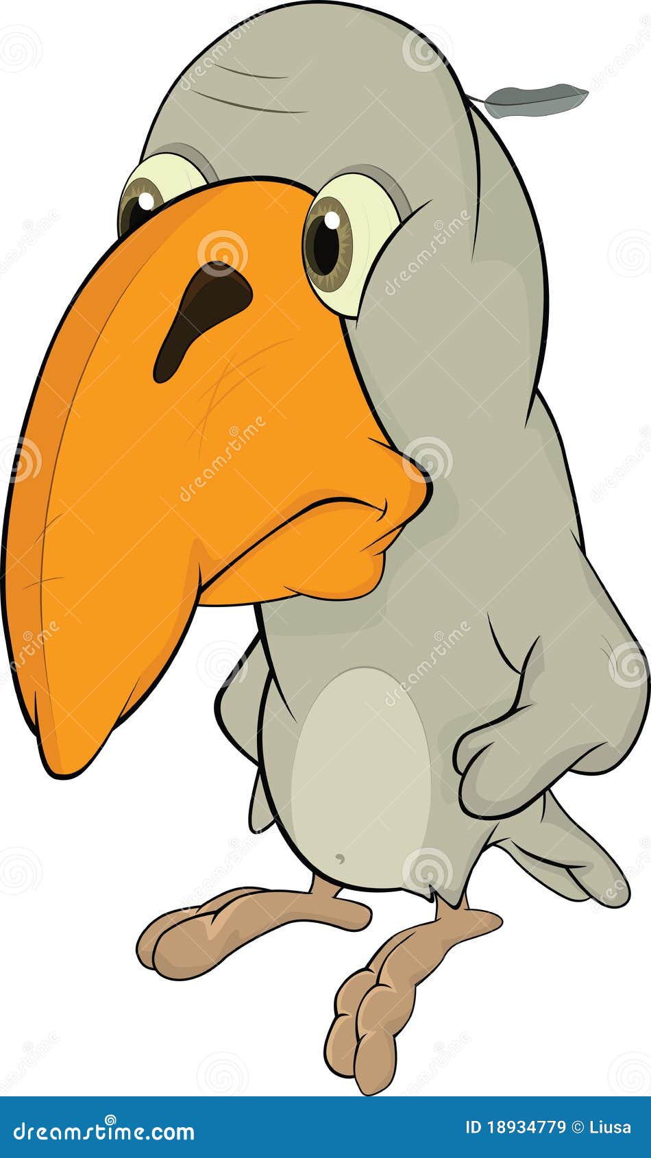 Sad birdie.Cartoon stock vector. Illustration of cute - 18934779