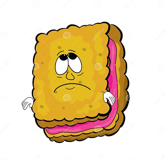 Sad biscuit cartoon stock illustration. Illustration of cookie - 48600993