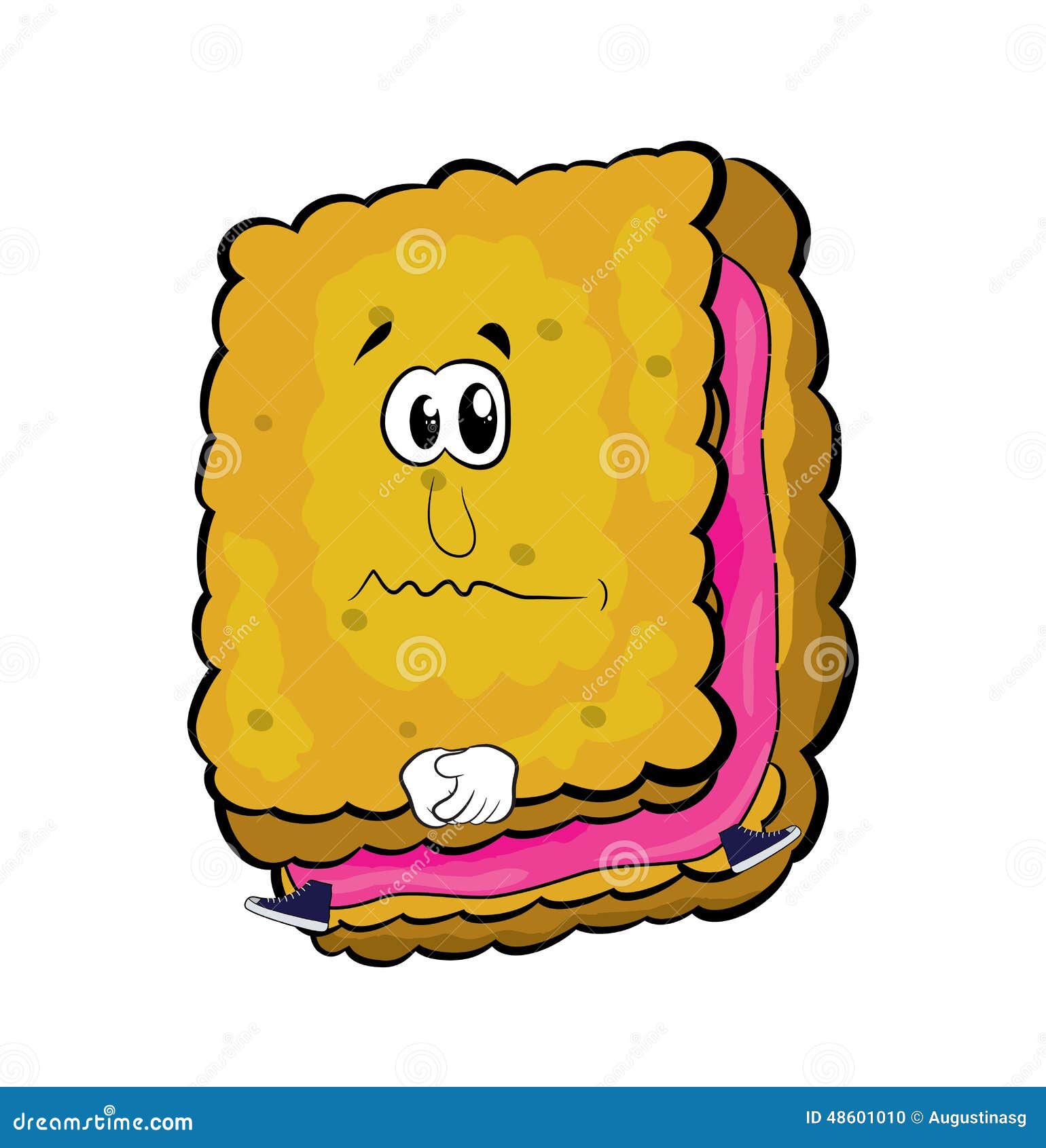 Sad biscuit cartoon stock illustration. Illustration of object - 48601010