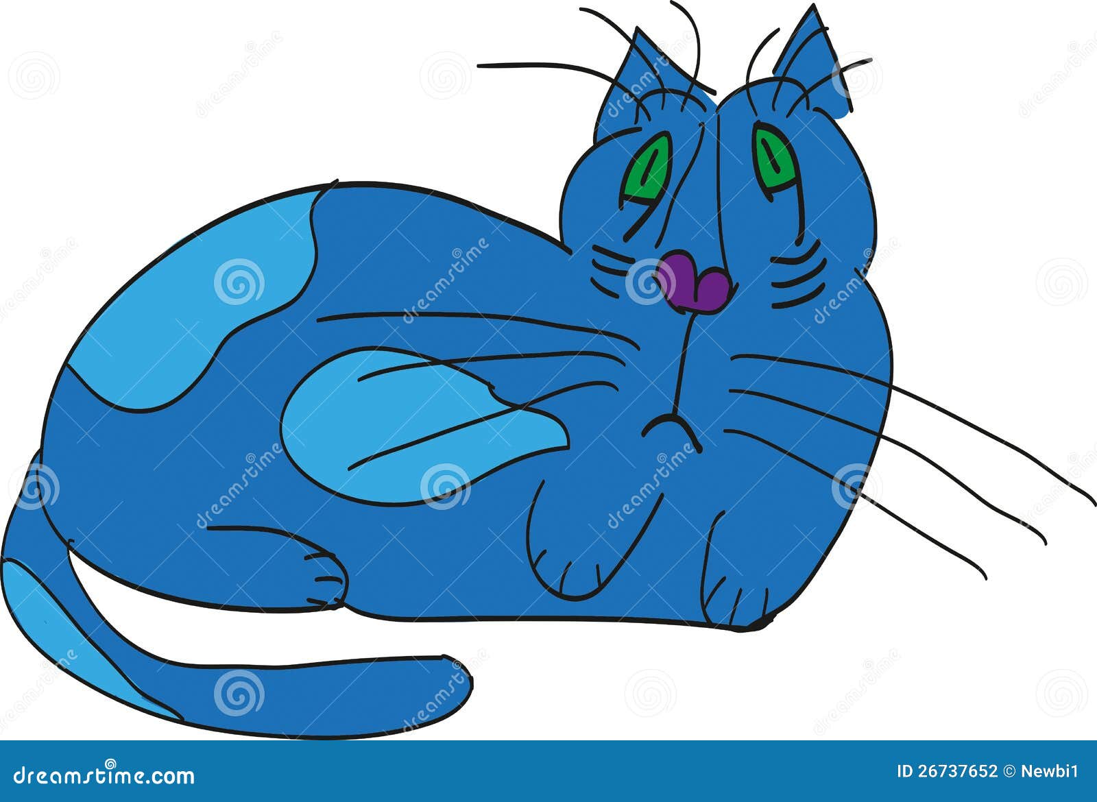 Sad blue cat stock vector. Illustration of cartoon, drawing - 26737652