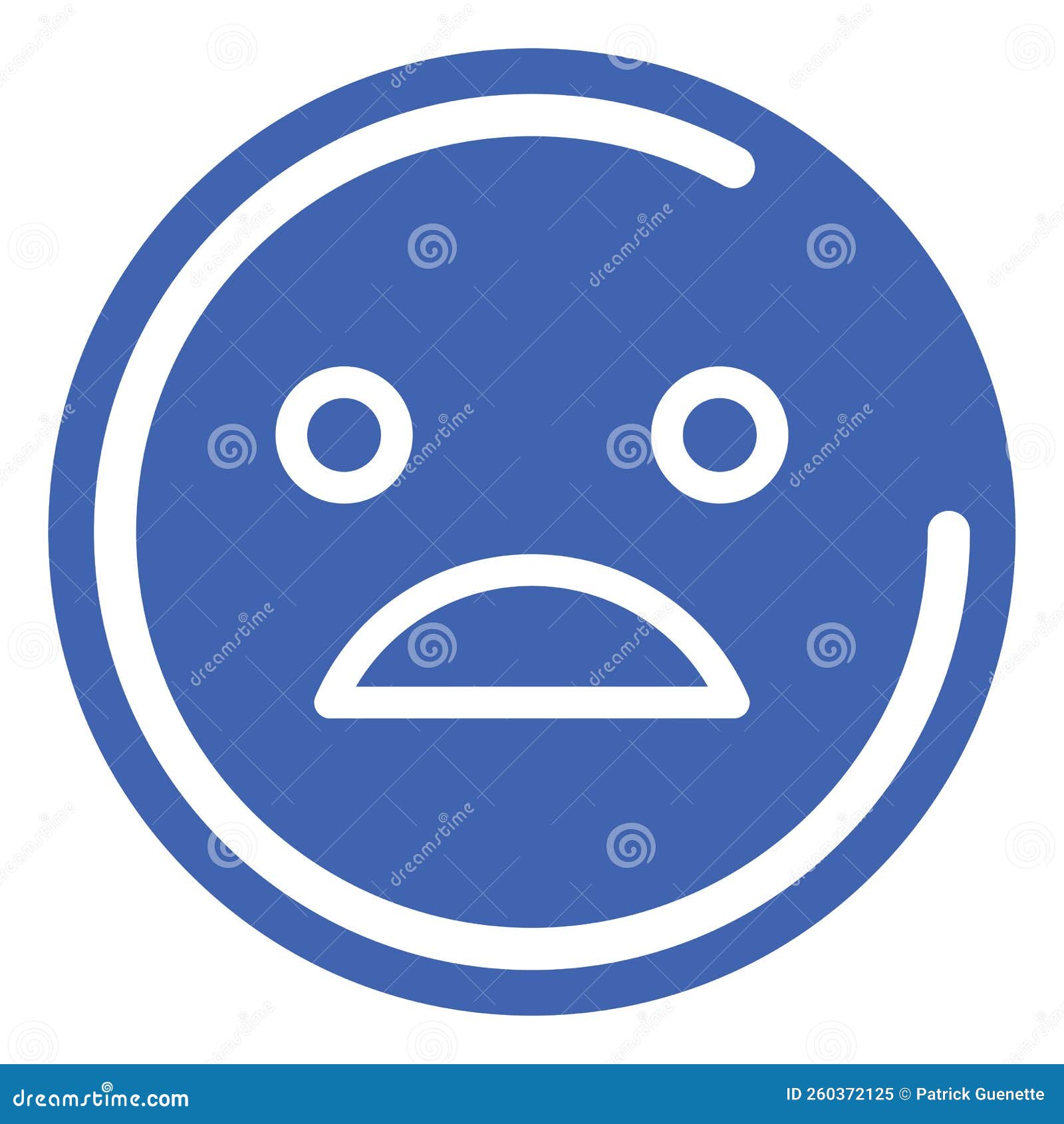 Sad blue emoticon, icon stock vector. Illustration of black - 260372125