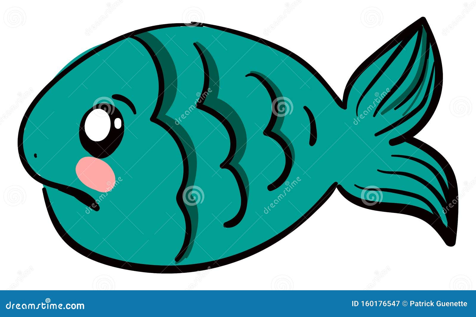 Sad Blue Fish, Illustration, Vector Stock Vector - Illustration of food ...