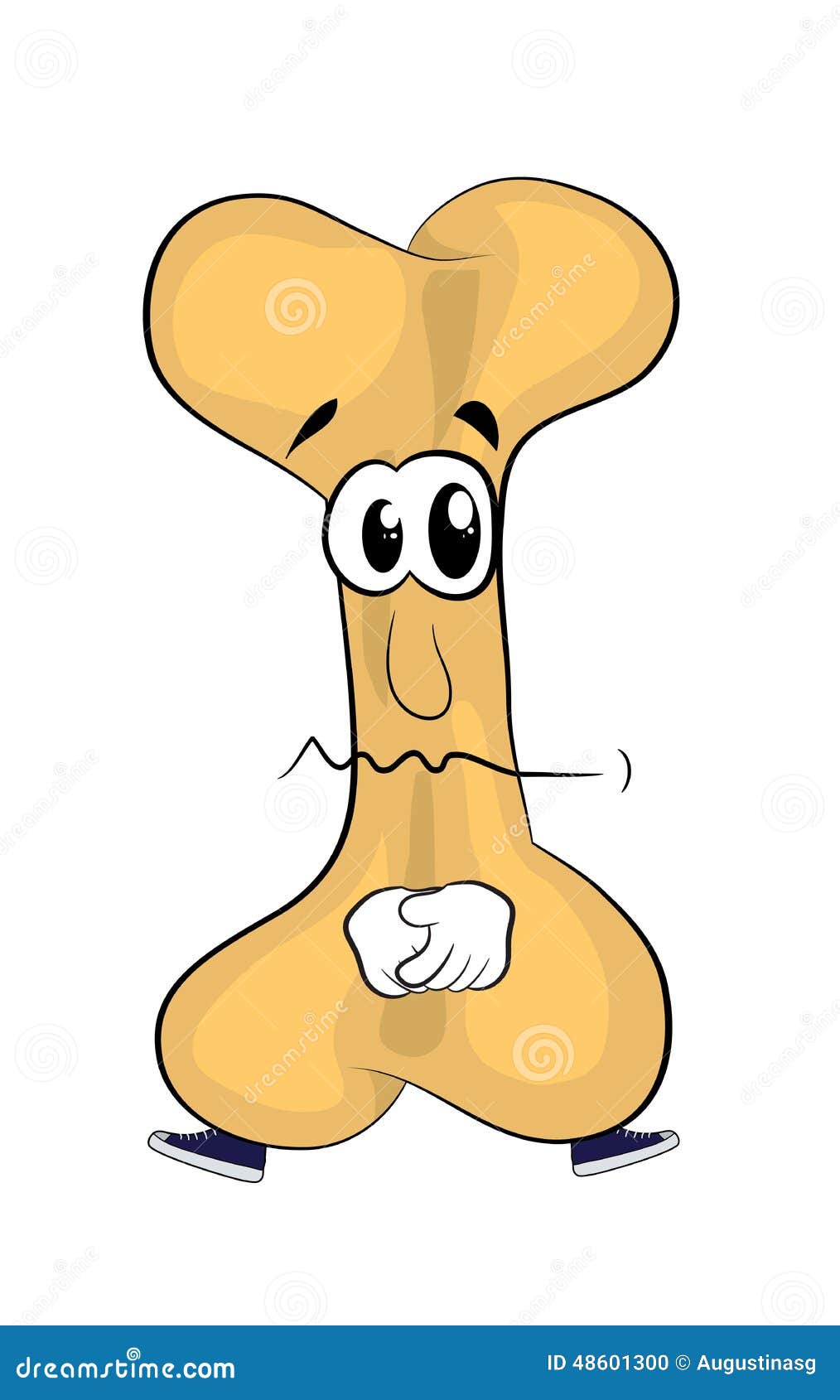 Sad bone cartoon stock illustration. Illustration of sorrow - 48601300