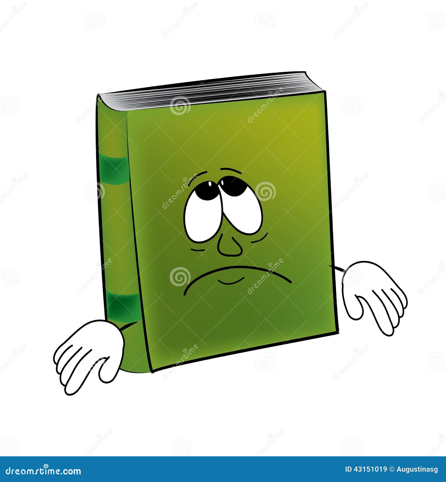 Sad book cartoon stock illustration. Illustration of reading - 43151019