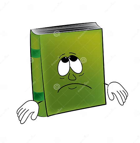 Sad book cartoon stock illustration. Illustration of reading - 43151019