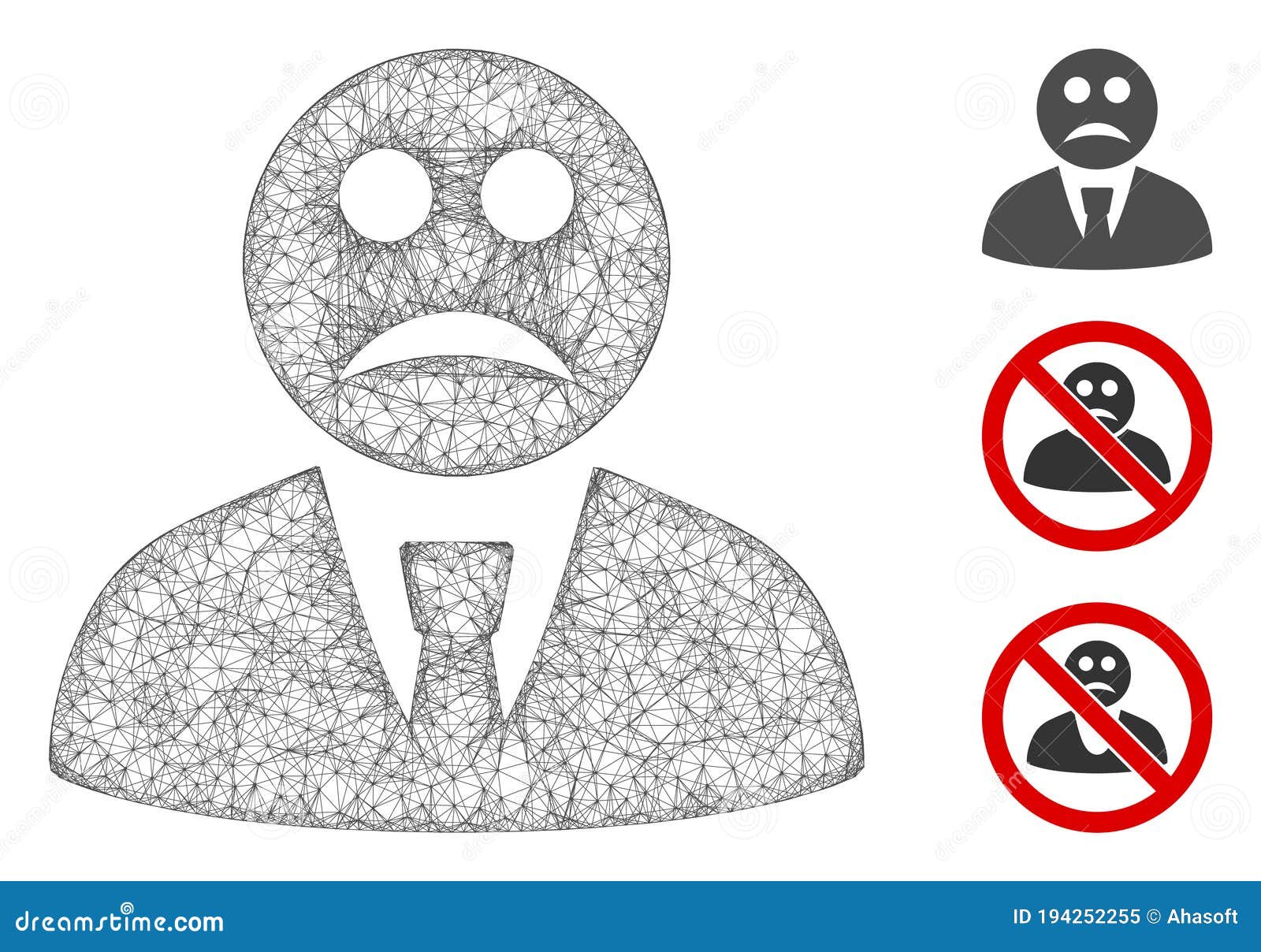 Sad Boss Polygonal Web Vector Mesh Illustration Stock Vector ...