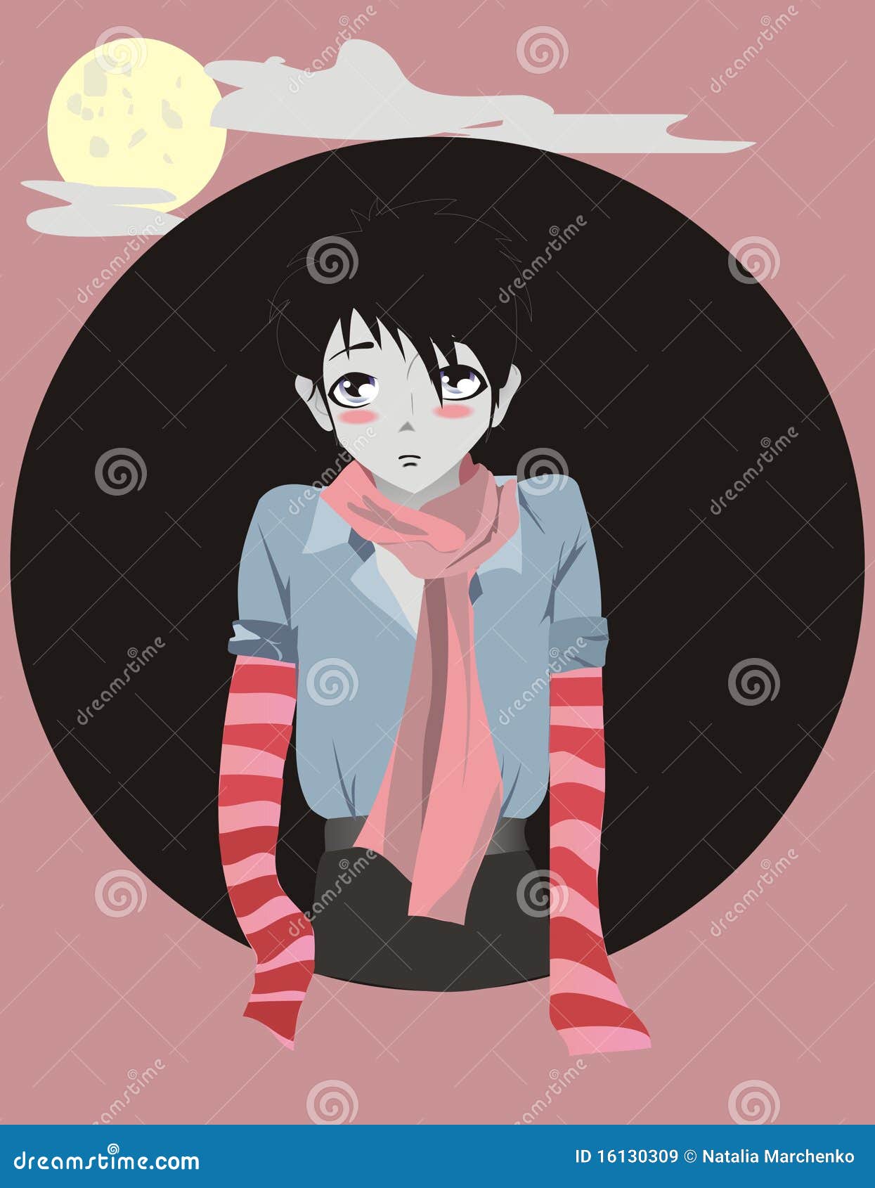Sad boy stock vector. Illustration of portrait, pretty - 16130309