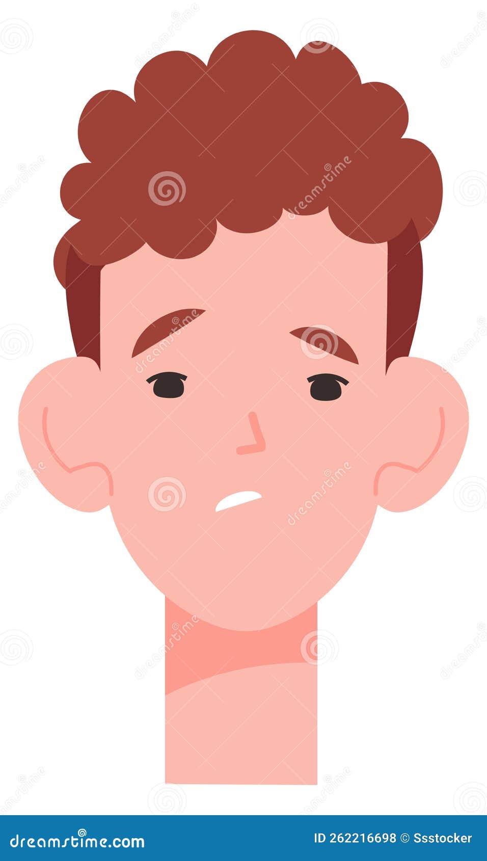 Sad Boy Avatar. Young Man Head with Unhappy Expression Stock Vector ...