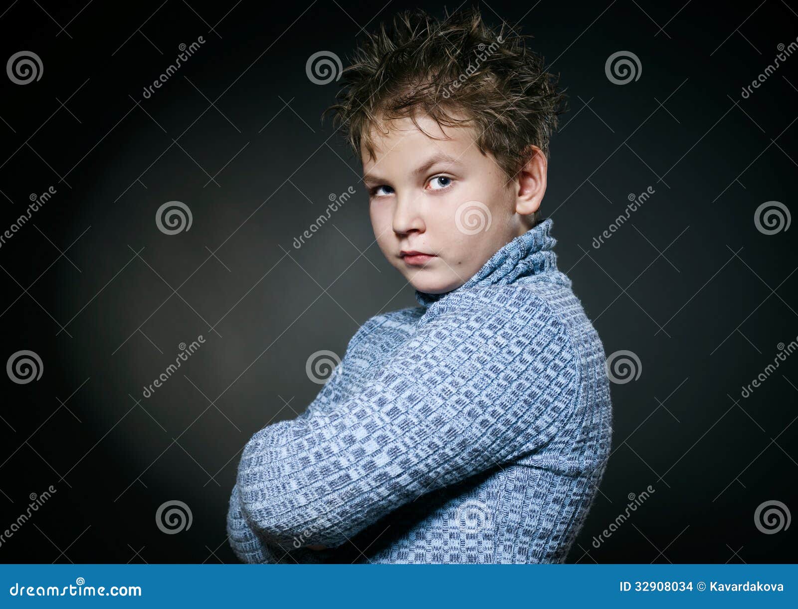 Sad boy in blue sweater stock photo. Image of sweater - 32908034