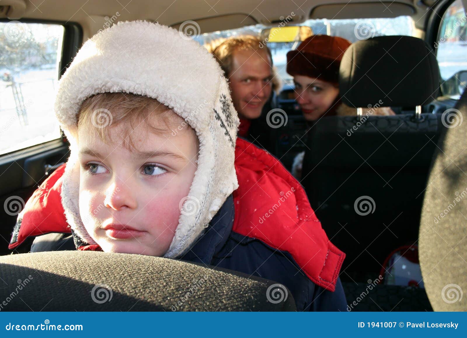 Sad boy in family car stock image. Image of drear, elegiac - 1941007