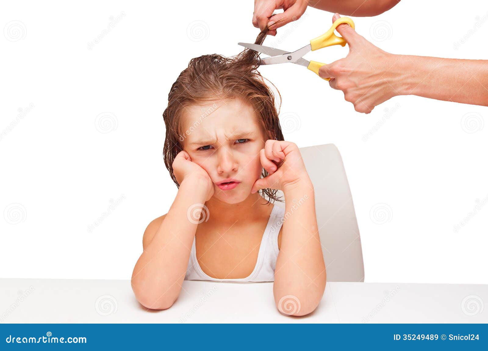 Sad Boy Haircut Royalty-Free Stock Photography | CartoonDealer.com ...
