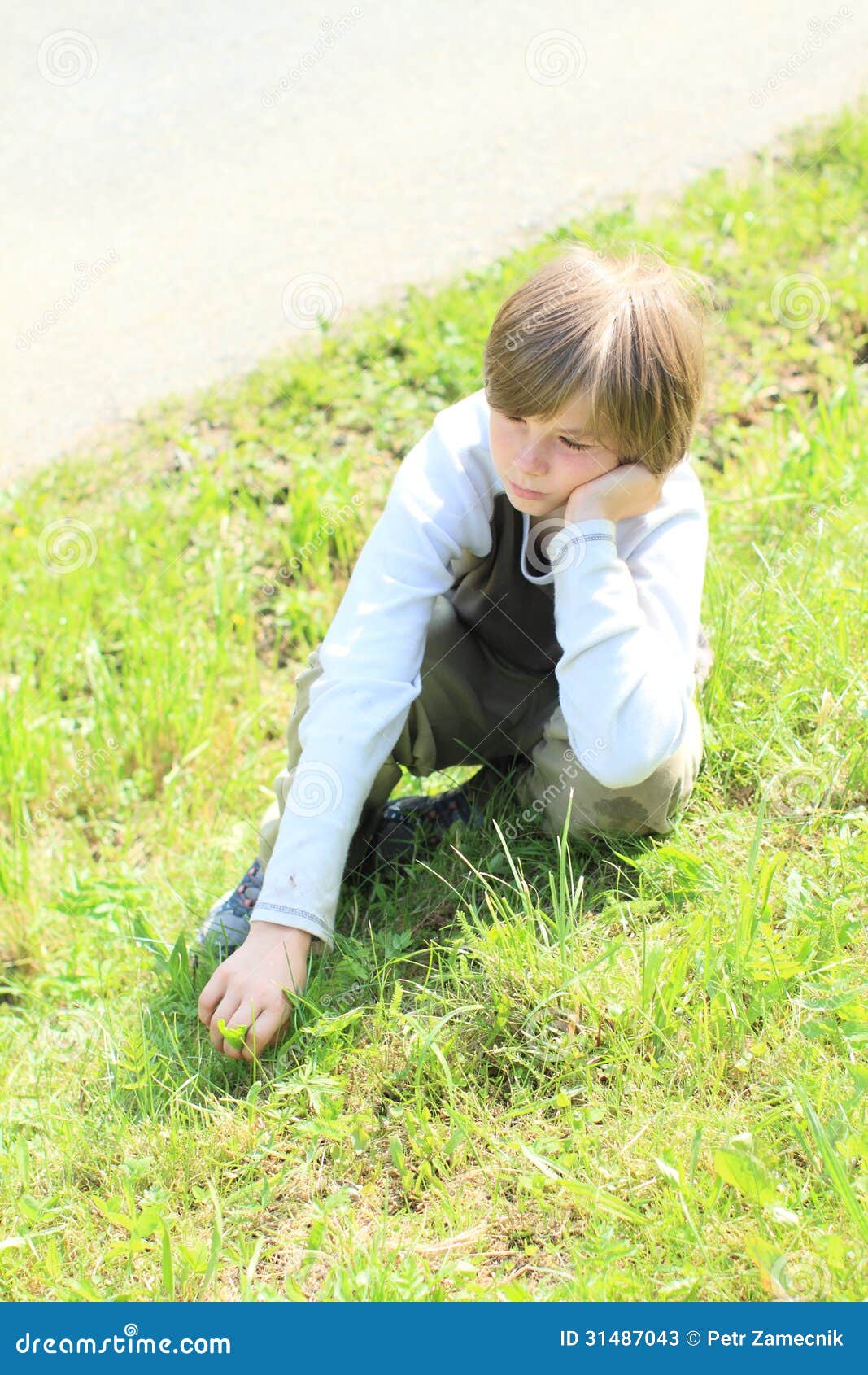 Sad boy stock image. Image of think, street, thinking - 31487043