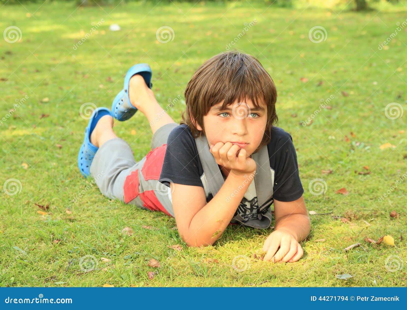Sad boy stock photo. Image of lying, seriouse, think - 44271794