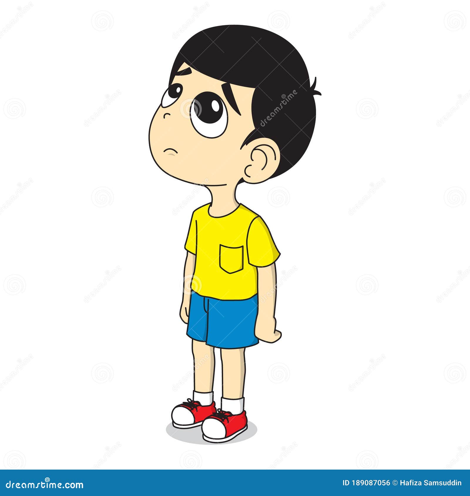 Sad Boy Looking Up. Vector Illustration Decorative Design Stock Vector ...