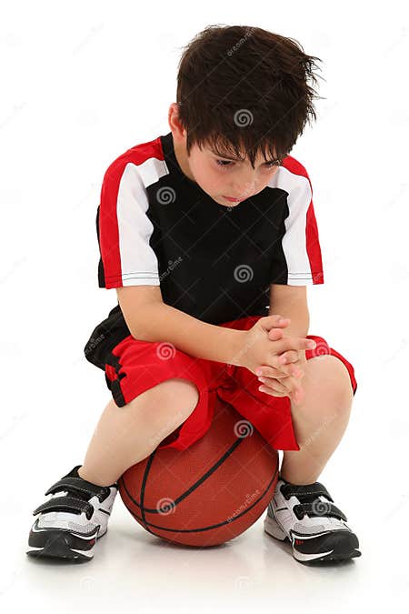 Sad Boy Lost Basketball Game Stock Image - Image of basketball ...