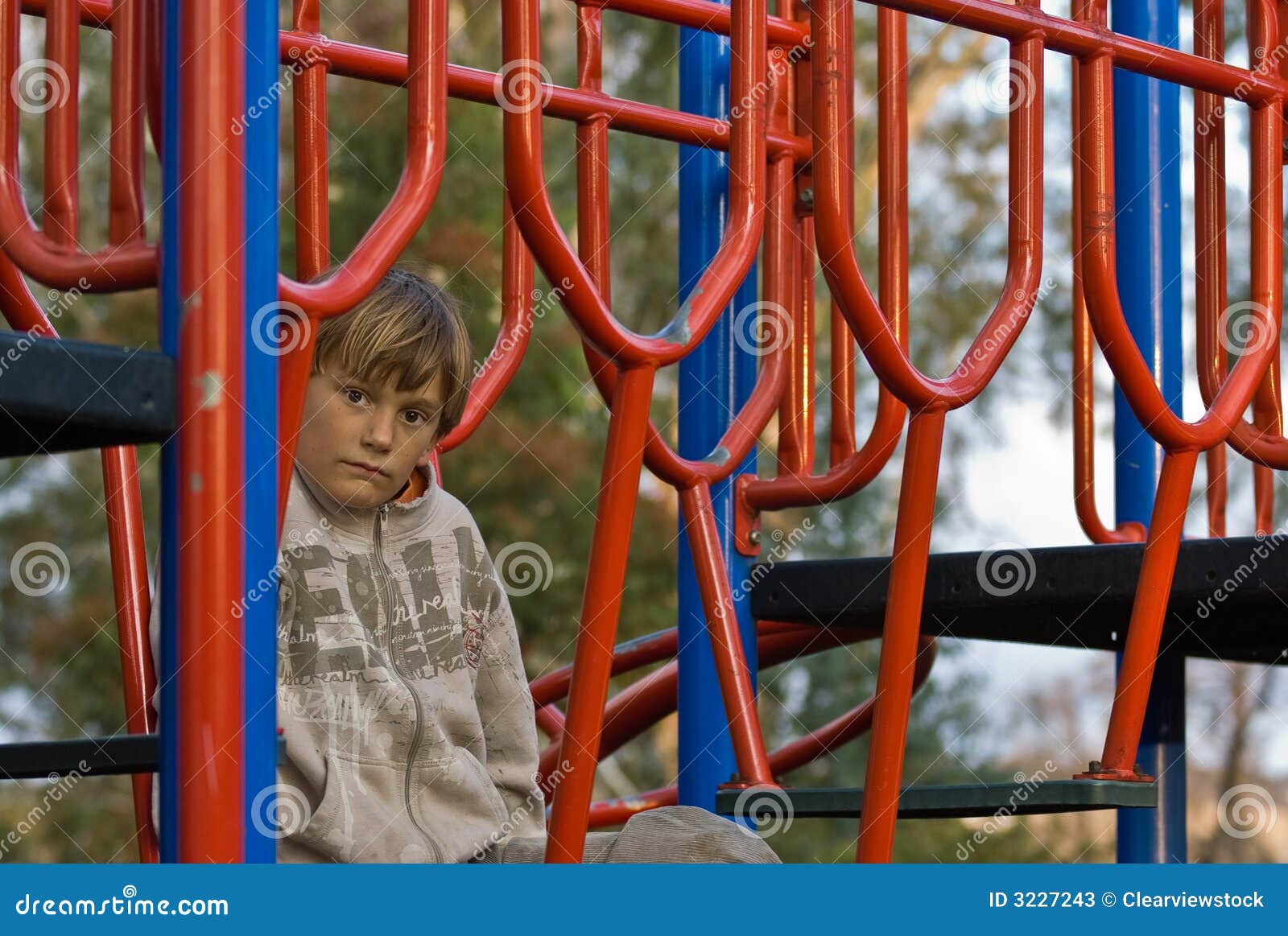 Sad Boy In Playground Stock Photos - Image: 3227243