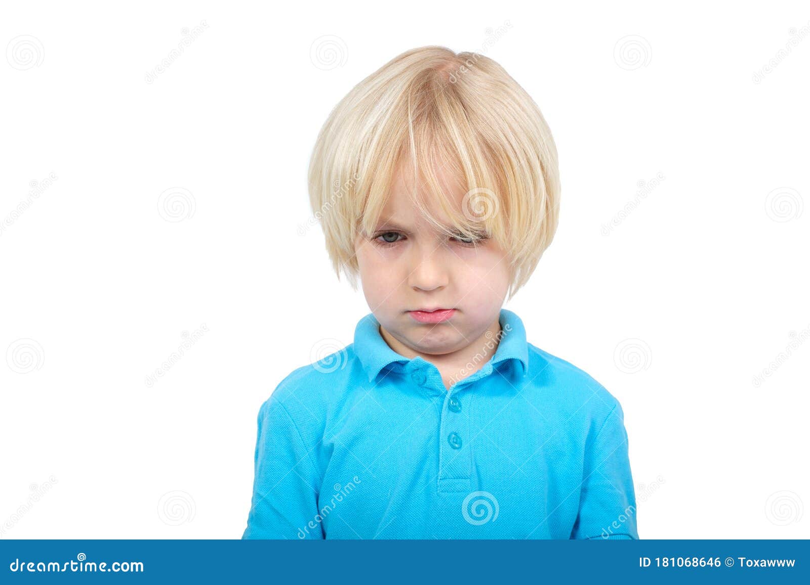 Sad Boy Portrait Isolated in Studio Stock Photo - Image of hurt, child ...