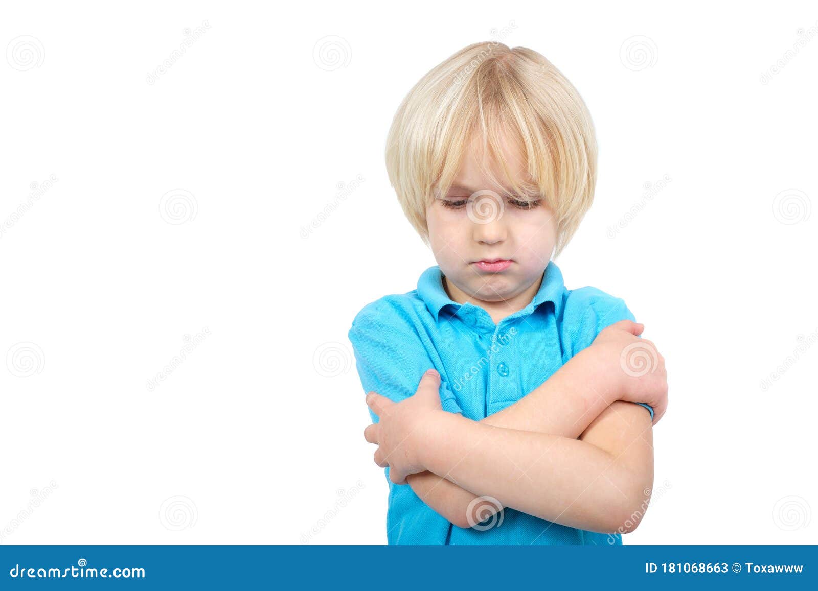 Sad Boy Portrait Isolated in Studio Stock Image - Image of sorrow ...