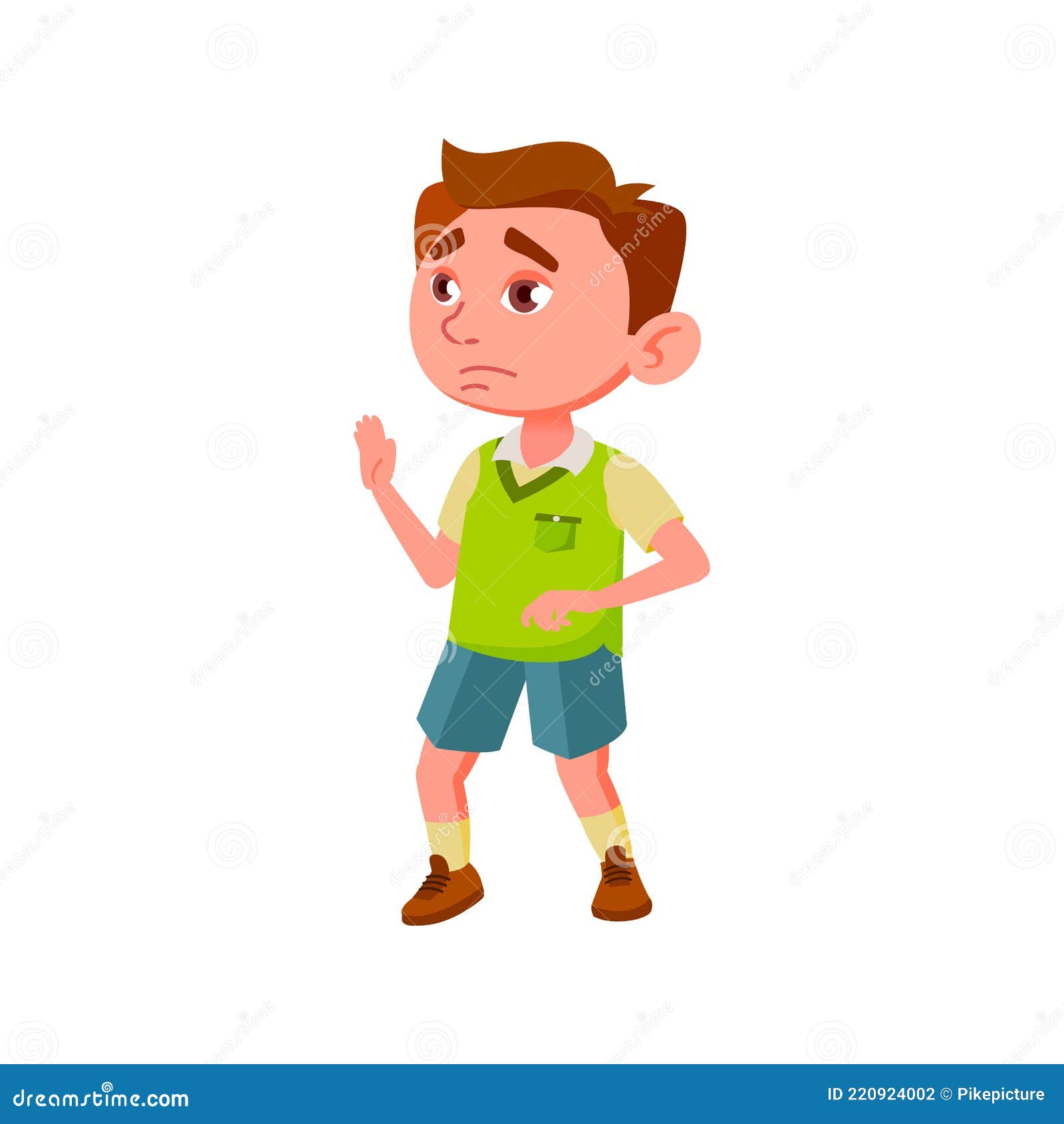 Children Refusing Healthy Food And Eating Fast Food Set. Picky Kids ...