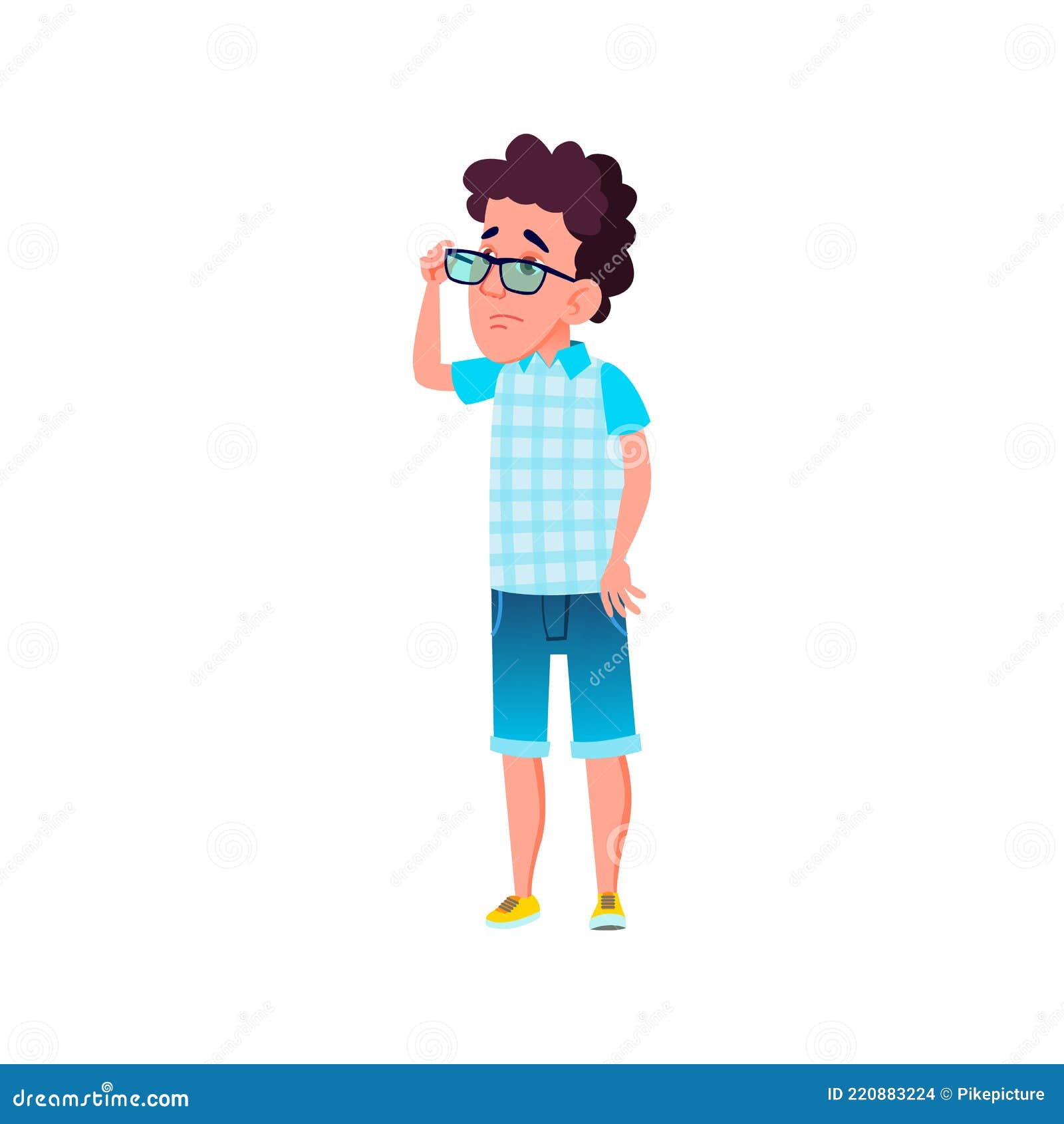 Sad Boy Student Look on Information Board Cartoon Vector Stock Vector ...