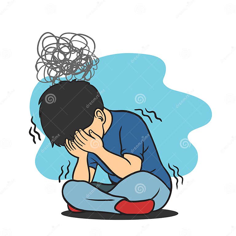 Sad boy vector stock vector. Illustration of hope, childhood - 245270050